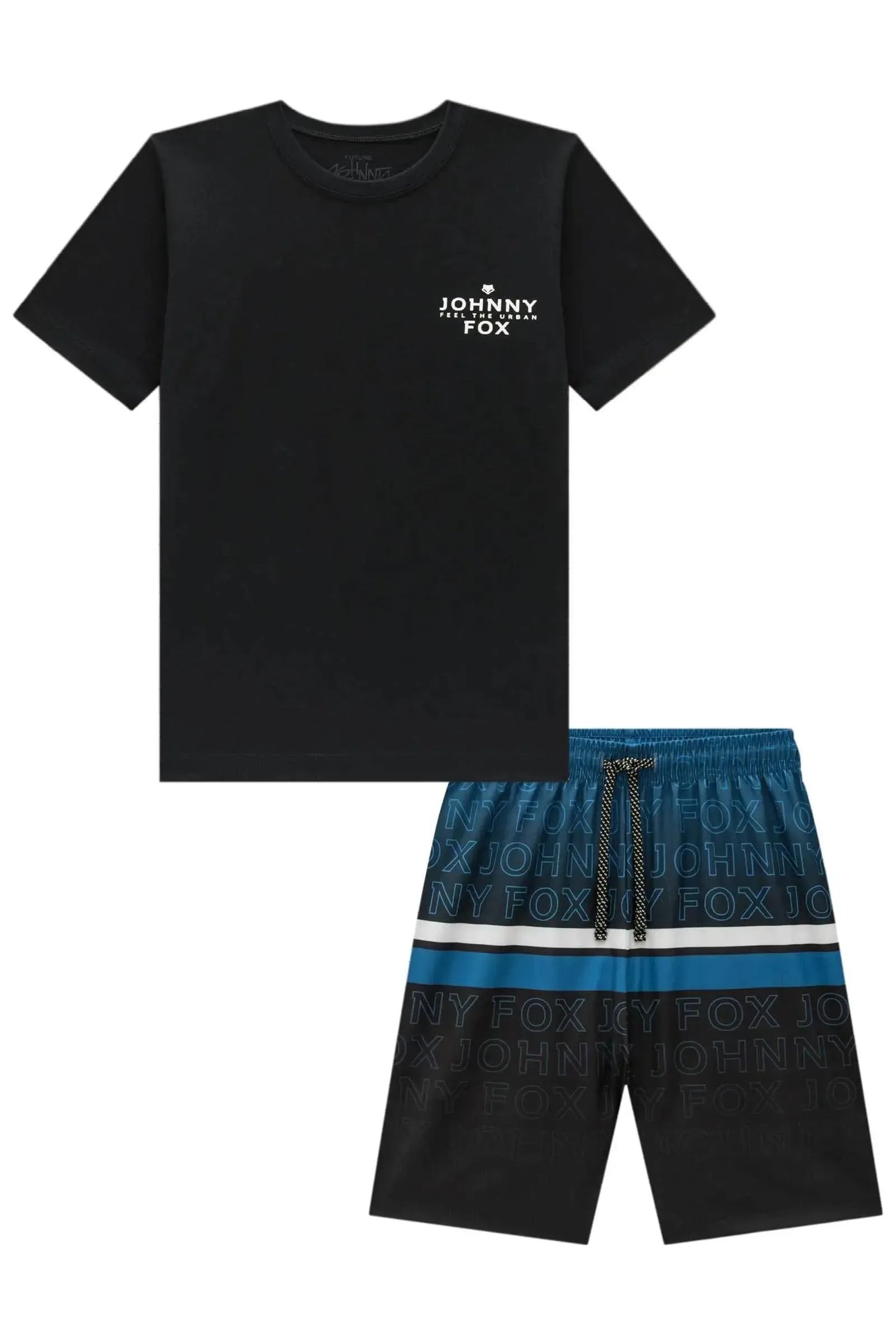 Conjunto de Camiseta em Meia Malha e Bermuda em Nylon Ergonomic com El ...